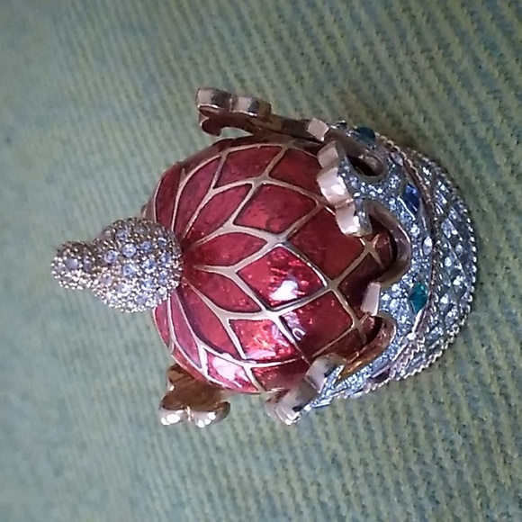 Vintage | Accents | Vintage Multi Colored Jeweled Crown Trinket Box ...